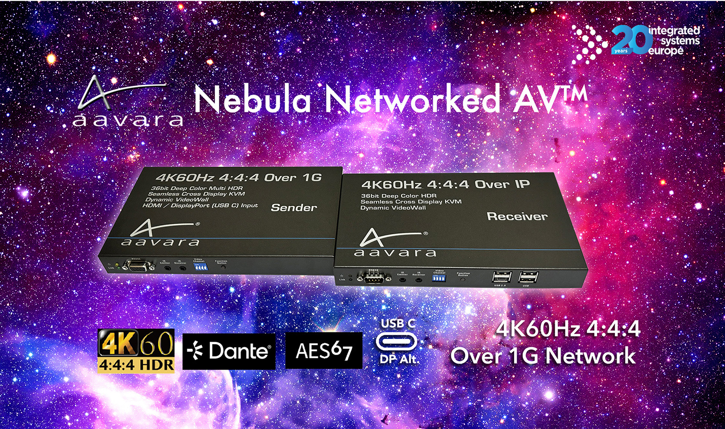 Aavara® Launch Nebula Networked AV™ Series 4K60Hz 4:4:4 Over 1GbE Network featuring Dante ...